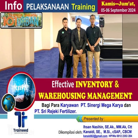 PELAKSANAAN + Link2 MATERI Training_ "Effective INVENTORY & WAREHOUSING MANAGEMENT". | PPT