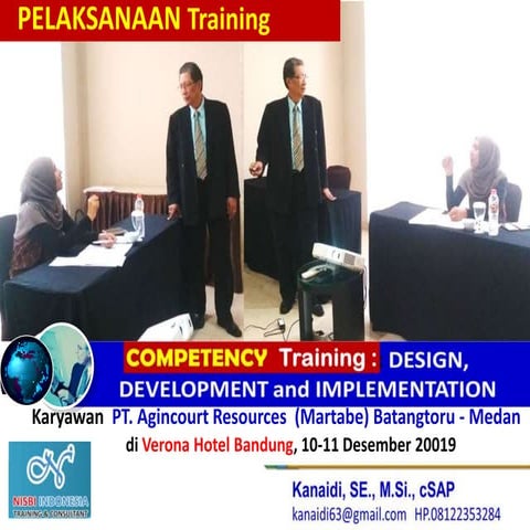 Pelaksanaan + Link-link Materi Training "HR COMPETENCY: Design, Development & Implementation" | PPT