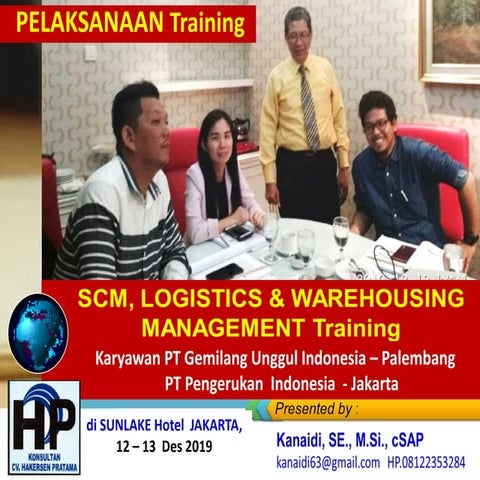 Pelaksanaan + Link-link Materi Training "SCM, Logistics & Warehousing Management" | PDF