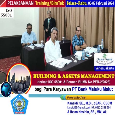 PELAKSANAAN + Link-link MATERI Training "BUILDING & ASSET MANAGEMENT" (terkait ISO 55001 ...