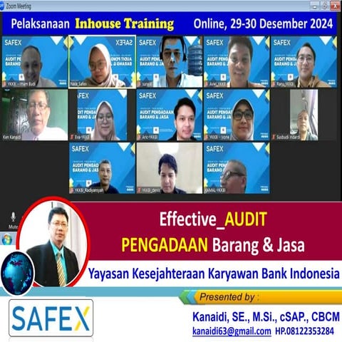 PELAKSANAAN + Link2 MATERI Training "Effective AUDIT PENGADAAN Barang ...