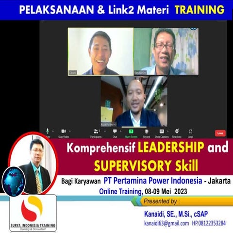 PELAKSANAAN + Link2 Materi TRAINING "Komprehensif LEADERSHIP & SUPERVISORY Skill" for Manager ...