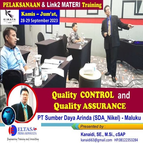 PELAKSANAAN + Link2 MATERI Training "QUALITY CONTROL & QUALITY ...