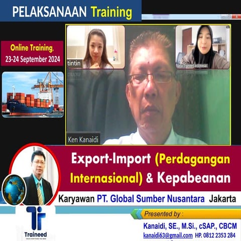 PELAKSANAAN (Training Online_23-24 Sept 2024) + Link2 MATERI Training_ "Effective EXiM ...