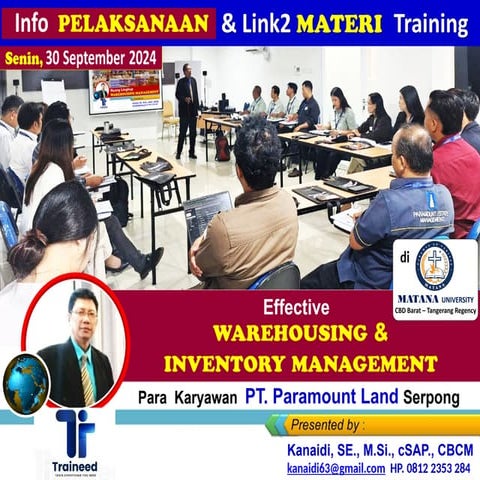 PELAKSANAAN + Link2 MATERI Training_ "Effective WAREHOUSING & INVENTORY MANAGEMENT". | PPT