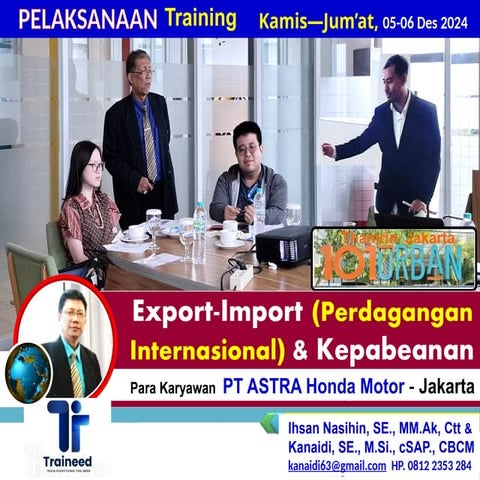 PELAKSANAAN + Link2 MATERI Training *Effective EXPORT-IMPORT (Perdagangan International ...