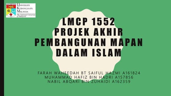 Projek Mapan Bandar Shah Alam 2050 | PPT