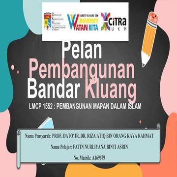 Pelan pembangunan bandar kluang a169679 | PPTX