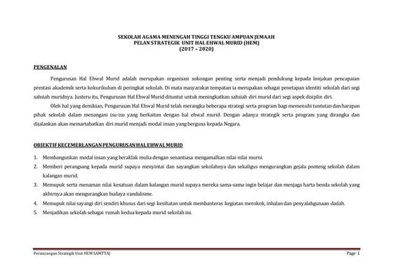 PELAN STRATEGIK & TAKTIKAL HEM 2023-2026.doc