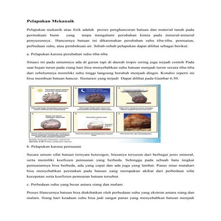 Pelapukan mekanik dan Pelapukan kimiawi | DOCX