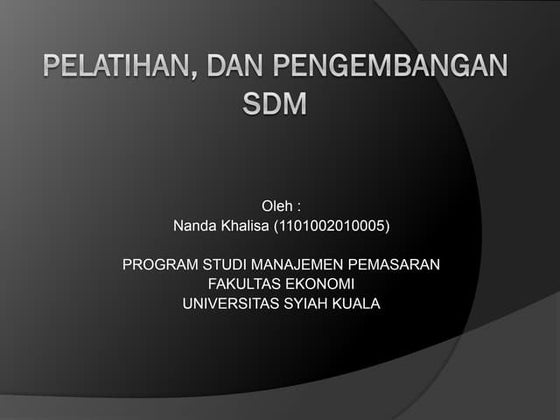 Pelatihan dan Pengembangan (Training and Development) | PPTX