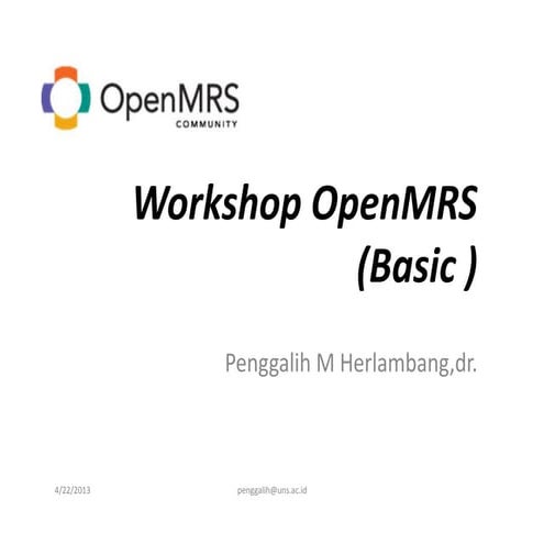 Pelatihan OpenMRS | PDF