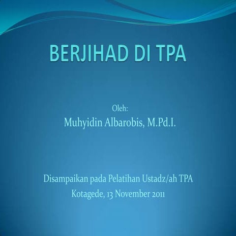 Pelatihan ustaz tpa | PPTX
