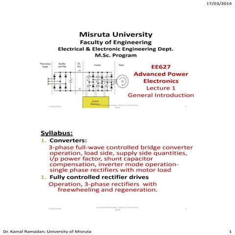Introduction to Power Electronics lecture1 | PDF