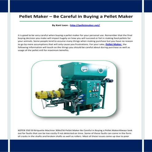 Pellet maker | PDF