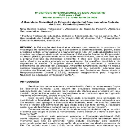Modelos de Educação Ambiental Marinha no Brasil | PDF