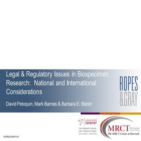 David Peloquin, "Legal Considerations and International Perspectives" | PDF