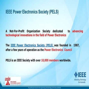 IEEE Power Electronics Society PPT by Dr T Porselvi | PPT