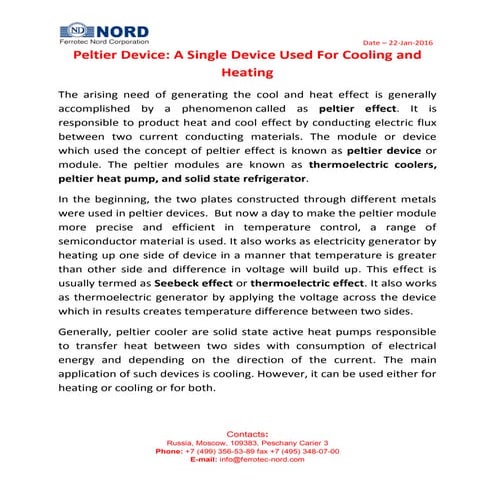 Peltier Device | PDF