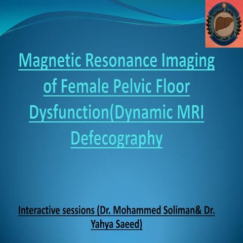 Female pelvic floor dysfunction MRI | PDF
