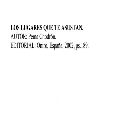 Los lugares que te asustan | PDF