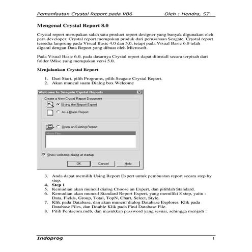 Pemanfaatan crystal report pada vb6 | PDF