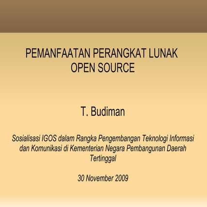 Presentasi Pengenalan Konsep Open Source | ODP
