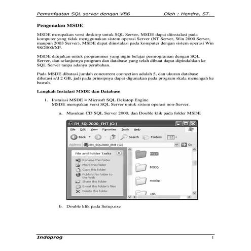 Pemanfaatan sql server dengan vb6 | PDF