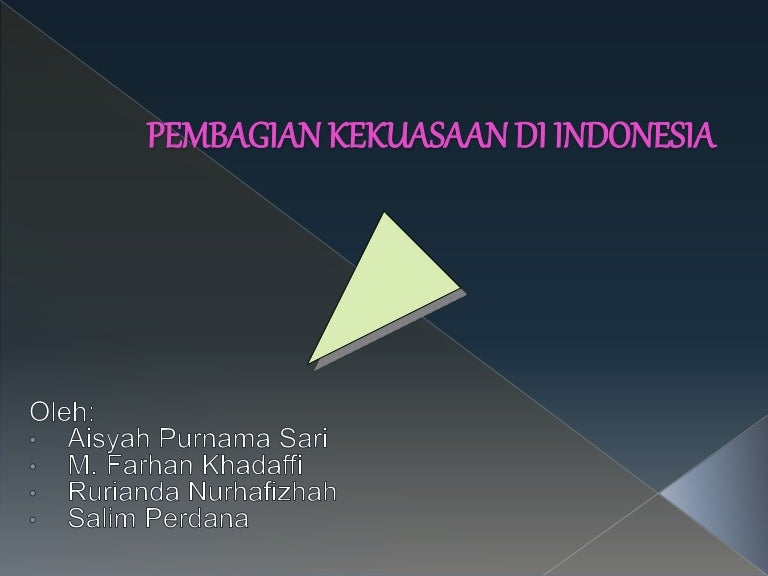 Pembagian Kekuasaan Di Indonesia