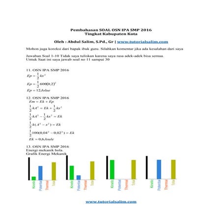 Pembahasan osn ipa smp 2016 | PDF