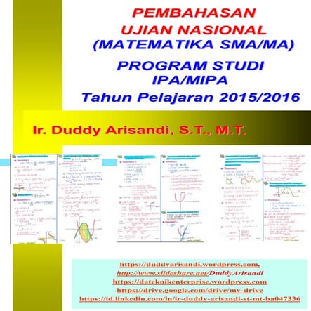 Pembahasan Soal Ujian Nasional Matematika SMA/MA_Prodi Mipa TA 2015 ...