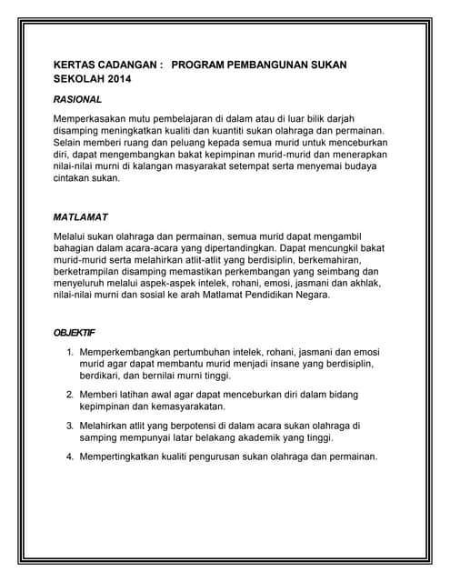 Contoh Kertas Kerja (Paperwork) | DOCX