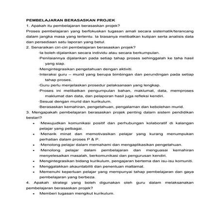 Pembelajaran berasaskan projek | DOCX