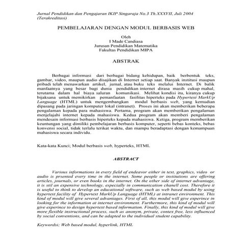 Pembelajaran dengan modul berbasis web | PDF