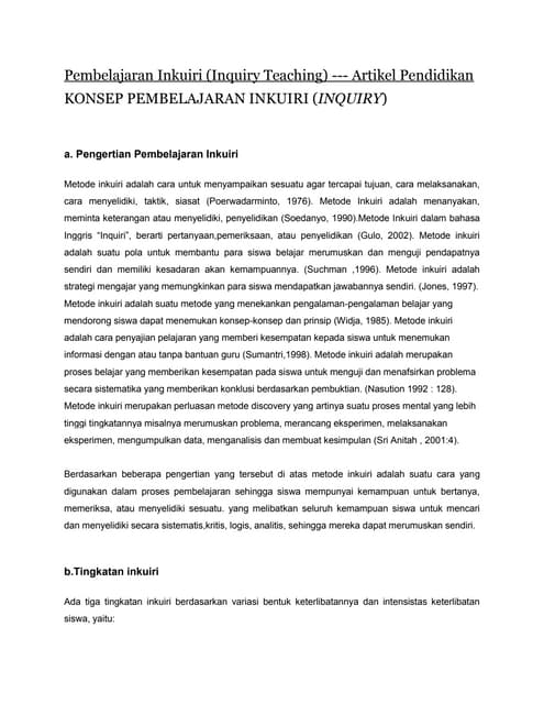 PEMBELAJARAN BERASASKAN INKUIRI | PPT