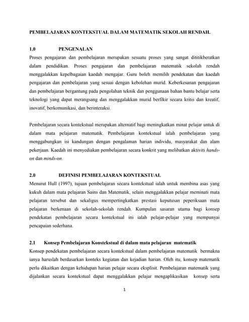 Model pembelajaran kontekstual | PDF