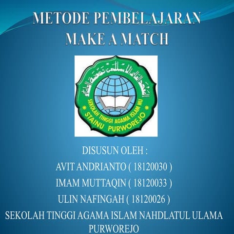 Pembelajaran metode make a match | PPTX