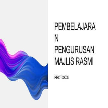 Panduan Pengurusan Majlis Rasmi | PDF
