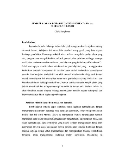 Topik 9 pendekatan bertema | PDF