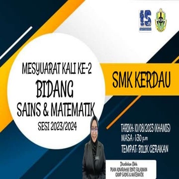 Mesyuarat Bidang Sains & Matematik Sesi 2023/2024 kali pertama | PPTX