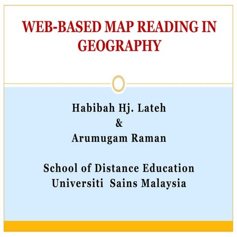 Pembentangan web Based Map Reading | PPTX