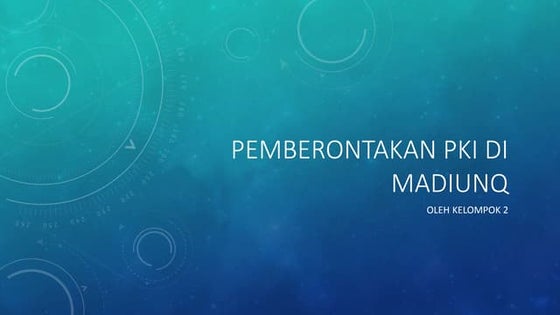 Pemberontakan pki di madiun | DOCX
