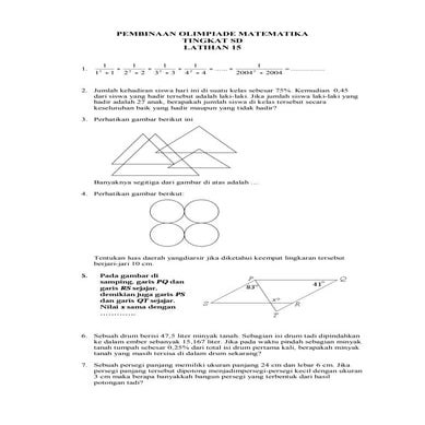 Pembinaan olimpiade matematika tingkat sd 13 | PDF