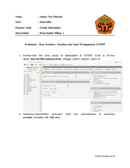 Proses pembuatan database | PDF