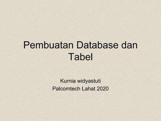 Cara membuat database | PDF