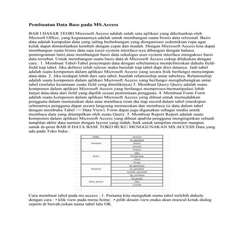 Membuat Data Base Pada Visual Basic 6.0 | PPTX