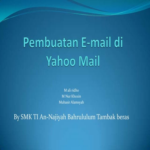 Pembuatan e mail di yahoo mail | PPTX