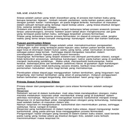 Pembuatan silase .. | PDF