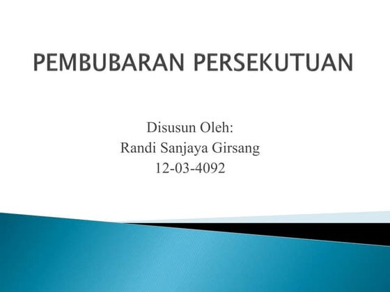 Pembubaran persekutuan | PPTX