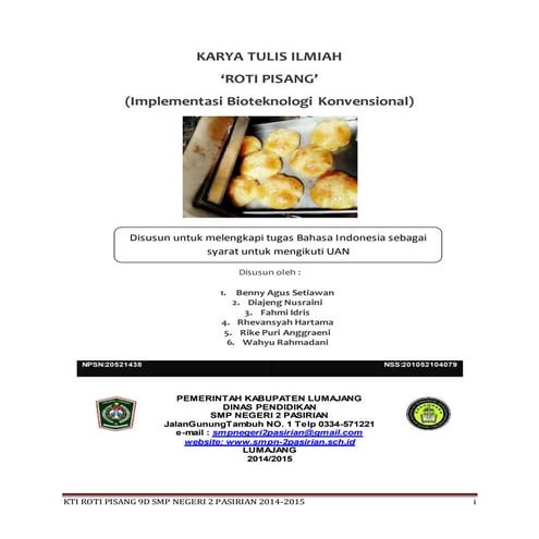 PEMBUKA (PEMBUATAN ROTI PISANG) | DOCX